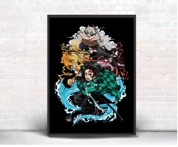 Quadro Decorativo Poste Demon Slaier Guerra De Samurais | MadeiraMadeira