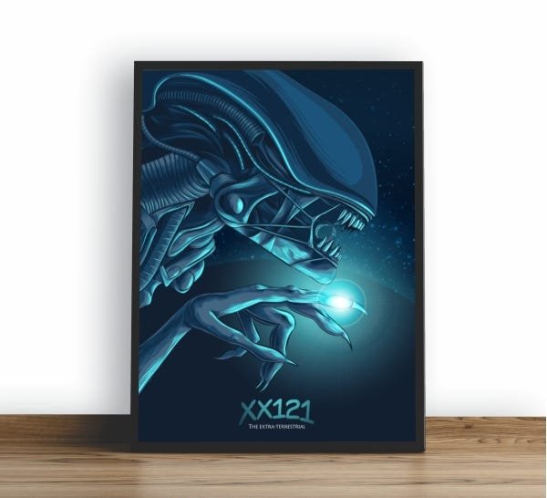 Quadro Decorativo Poster Alien Vs Predador Aliens | MadeiraMadeira
