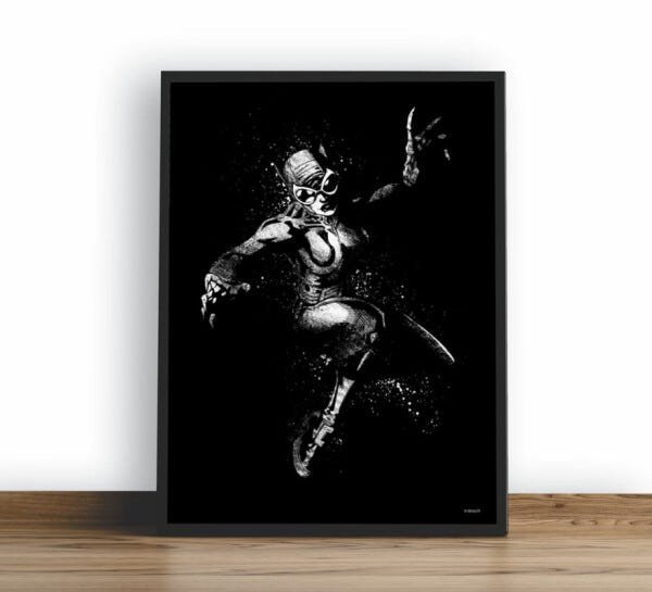 Quadro Decorativo Poster Black Mulher Gato Dc Herois | MadeiraMadeira