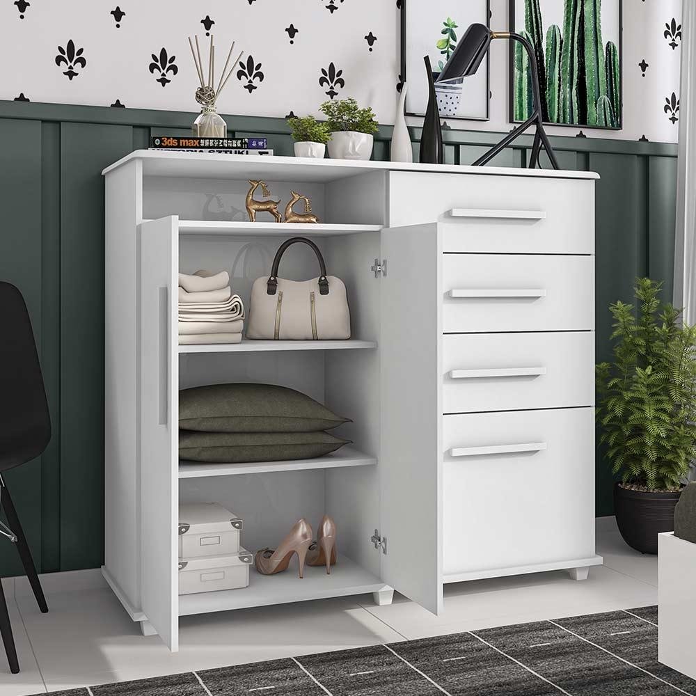 Cômoda De MDF Branco Framar | MadeiraMadeira