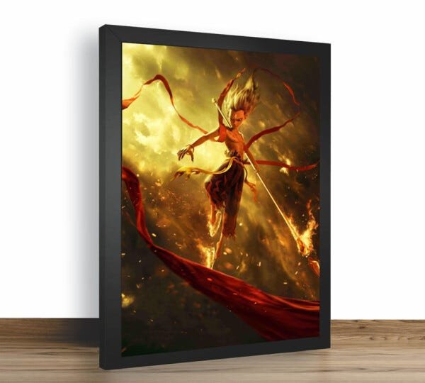Quadro Decorativo Poster Nezha Filme Desnenho Cinema | MadeiraMadeira