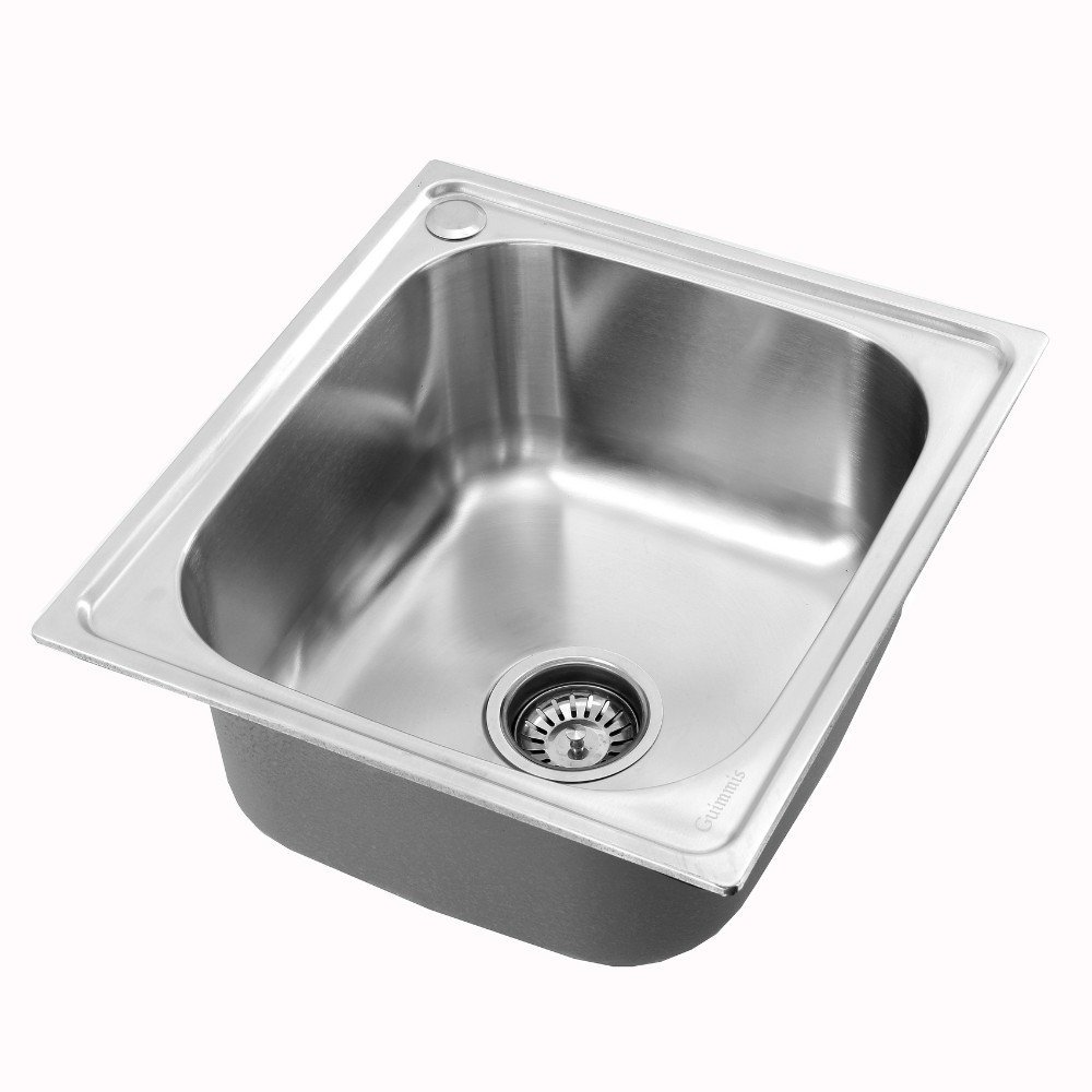 Cuba Pia Simples Gourmet Inox Escovado 46X42 cm Guimmis.casa ...