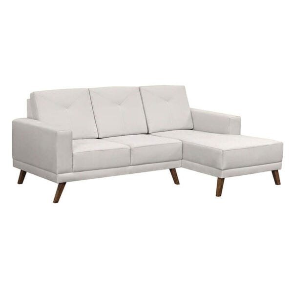 Sofá Xander com 3 Lugares (L:2,00M) com Chaise Suede Liso Bege ...