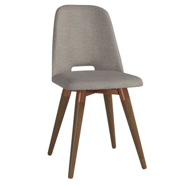 Cadeira Kyle Giratória Estofada Linho Rústico Marrom/Natural/Cobre Ool ...