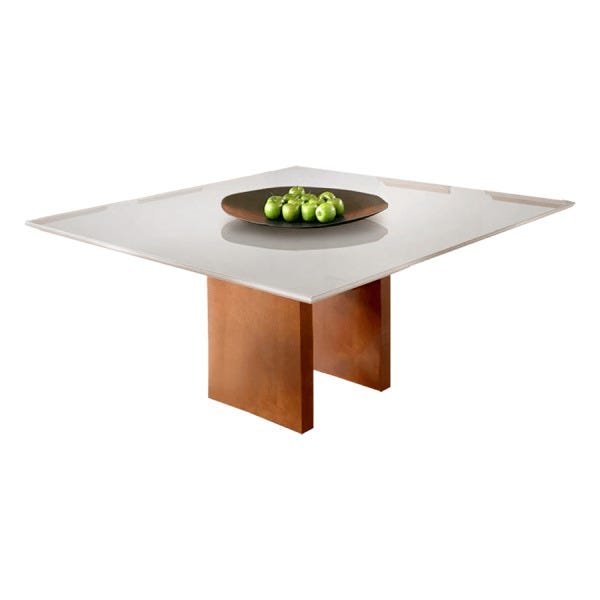 Conjunto de Jantar Cooper com Mesa 136cm x 136cm com Tampo em Laca e ...
