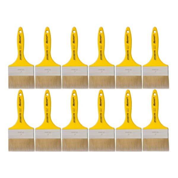 Kit 12 Pincel Trincha 4 Polegada Roma Verniz Pro 313 | MadeiraMadeira