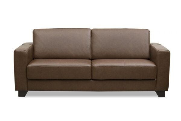 Sofá de Couro - Bello de 2,05M com 3 Lugares - Categoria 1 - Caramelo ...