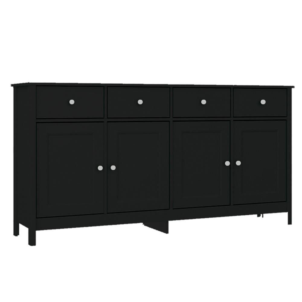 Balcao Buffet 4 Portas 4 Gavetas 154 Cm R626 Preto Dtall Preto ...
