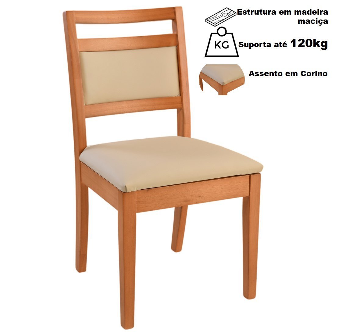 Cadeira Caribe Madeira Maciça Amêndoa | MadeiraMadeira