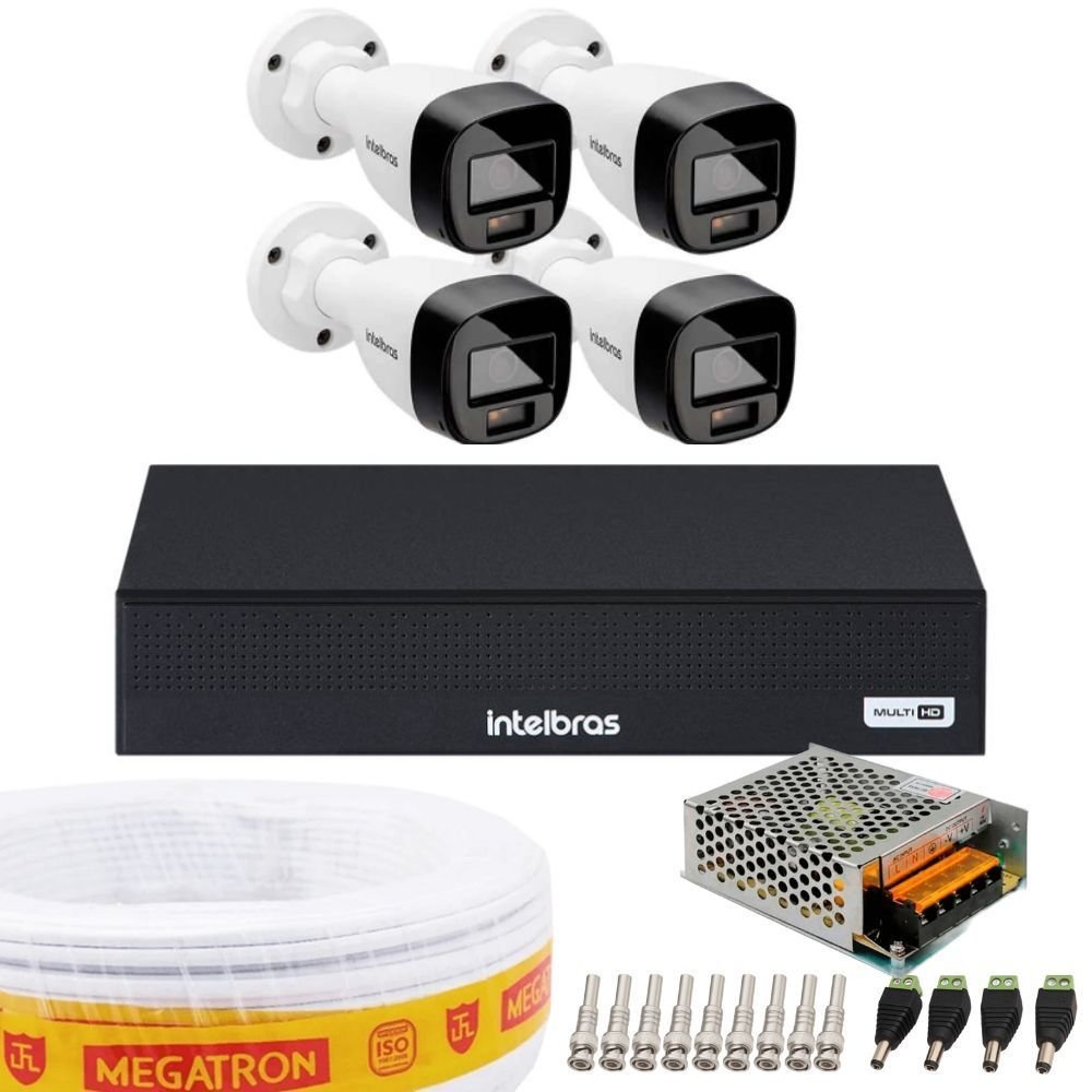 Kit 4 Câmeras Vhd 1220 Color Bullet Full Hd Intelbras | MadeiraMadeira