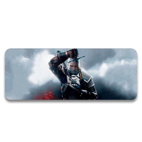 Mouse Pad Gamer The Witcher Geralt of Rivia - 90cm x 35cm | MadeiraMadeira