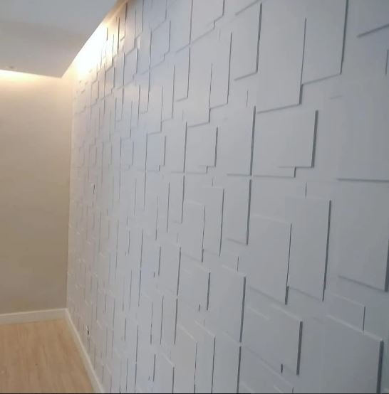 24 Placas Revestimento De Parede Pvc 3d 50x50cm (6 Metros) Modelo Cadre ...