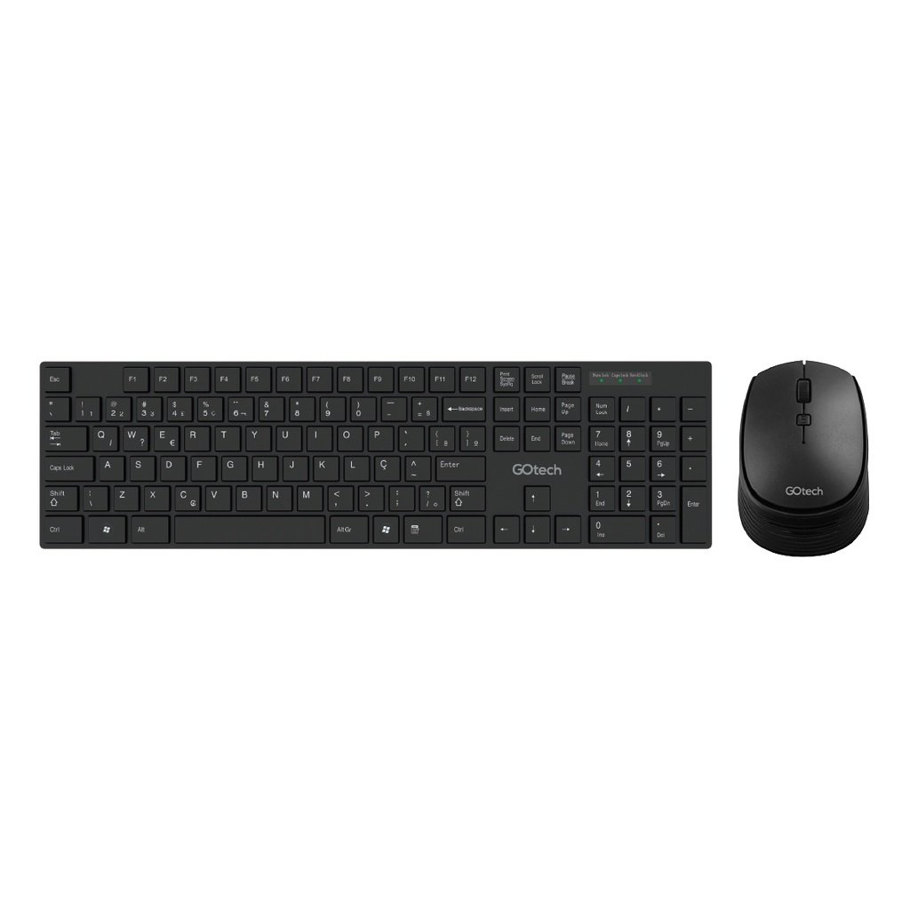 Kit Teclado E Mouse Sem Fio Go Tech Cmmk-01 Preto | MadeiraMadeira