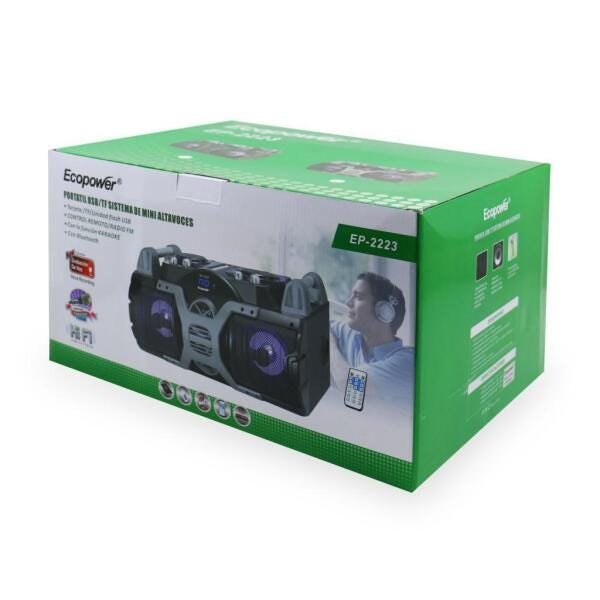 Caixa de Som Ecopower Ep-2223 - Bluetooth - USB | MadeiraMadeira