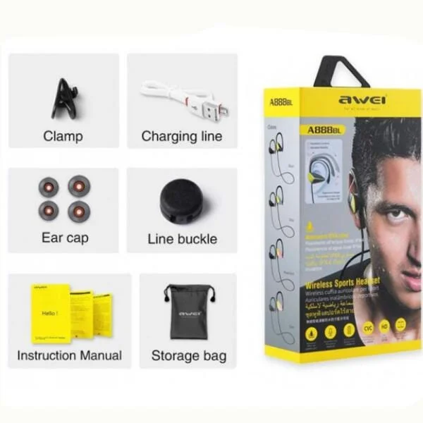 Fone de Ouvido Sem Fio Bluetooth Wireless Sport Awei A880 Bl ...