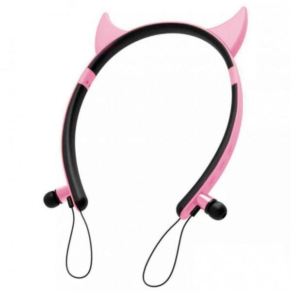 Fone de Ouvido Bluetooth Diabinho Rosa Claro | MadeiraMadeira