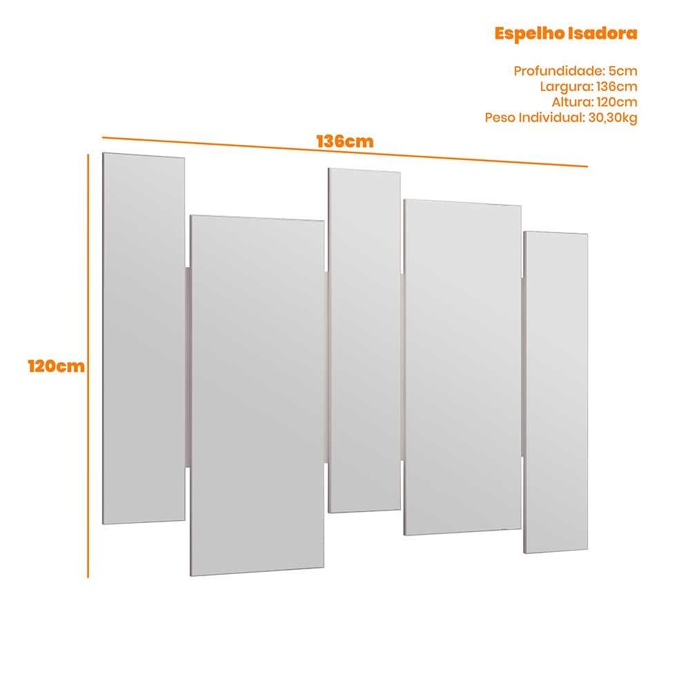 Espelho Decorativo com Moldura Cor Off White New Ceval | MadeiraMadeira