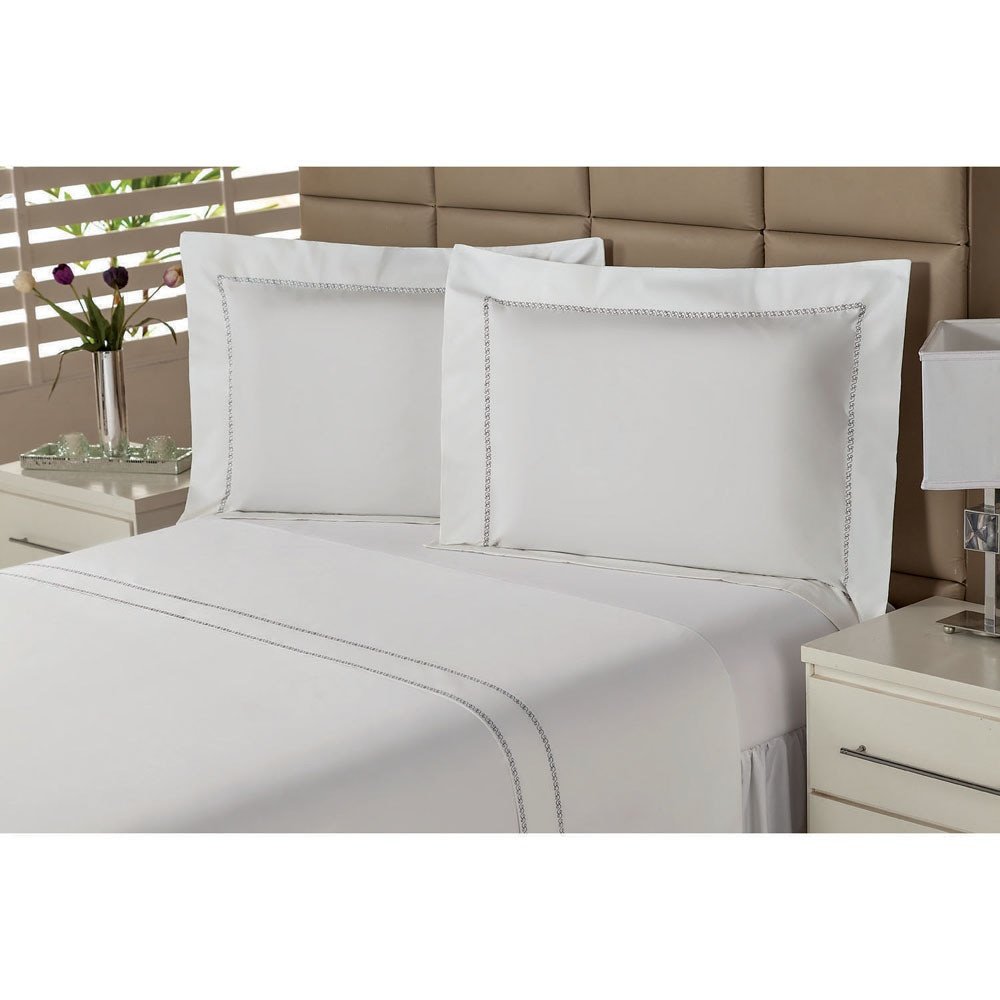 Jogo de Cama Casal Plumasul 1390 Premium Clean 233 Fios 4 Peças ...