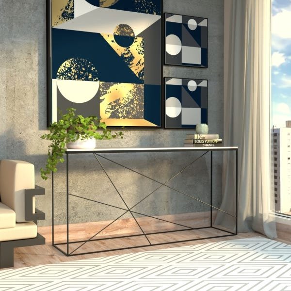 Aparador de Metalon e Madeira Forest Feel - Coleção Aquarela - Rosa ...