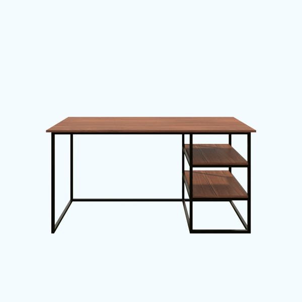 Mesa de Metalon e Madeira Home Office Square - Coleção Aquarela - Rosa ...