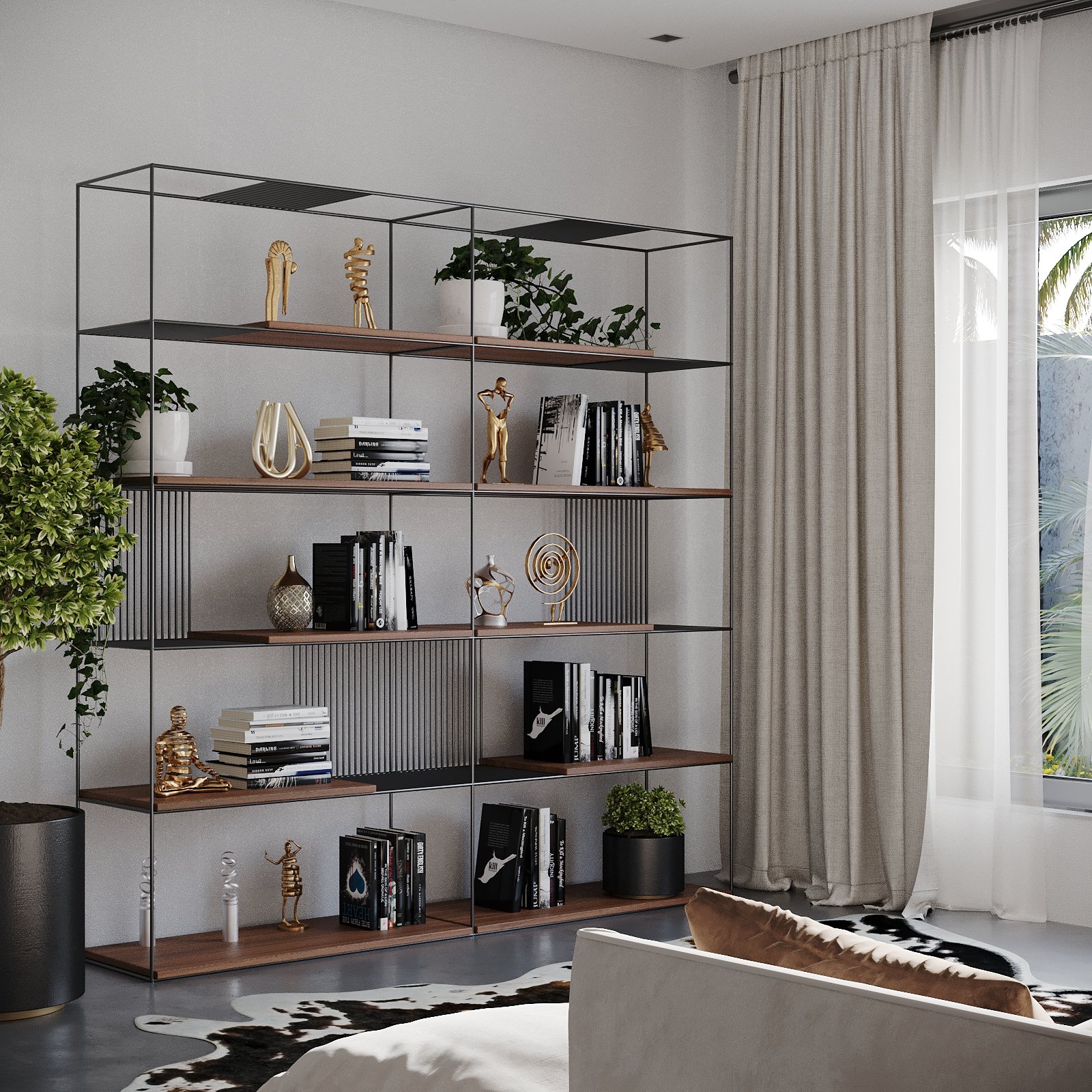 Estante Moderna Estilo Industrial Exuberance 200x40x200 Cor mdf ...