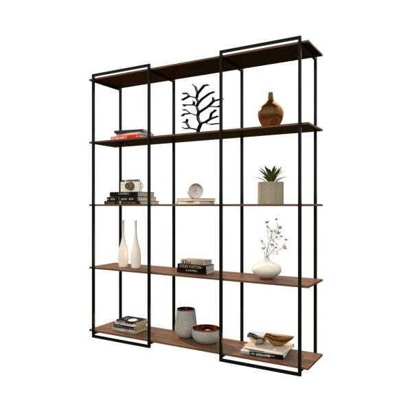 Estante de Metalon e Madeira para Sala de Estar Evidence Rosa Milkshake ...