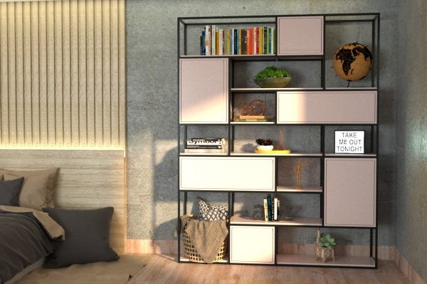 Estante de Metalon e Madeira Viveza - Coleção Aquarela - Rosa Milkshake ...