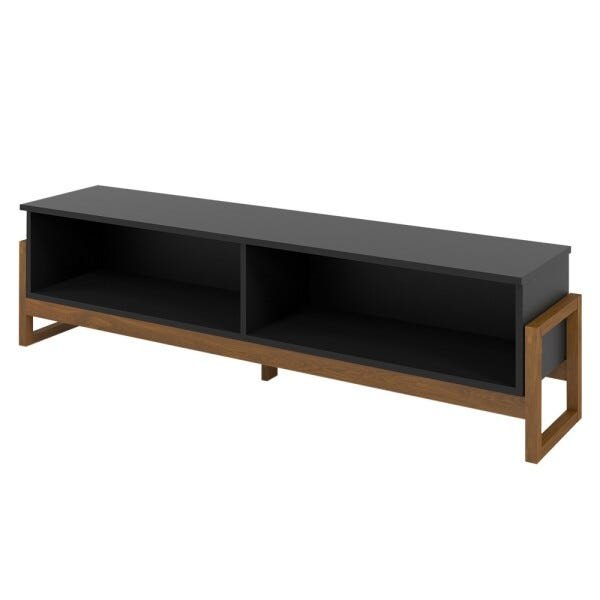 Rack Bancada para TV até 75 Polegadas Sala de Estar Libra Preto/Amêndoa ...