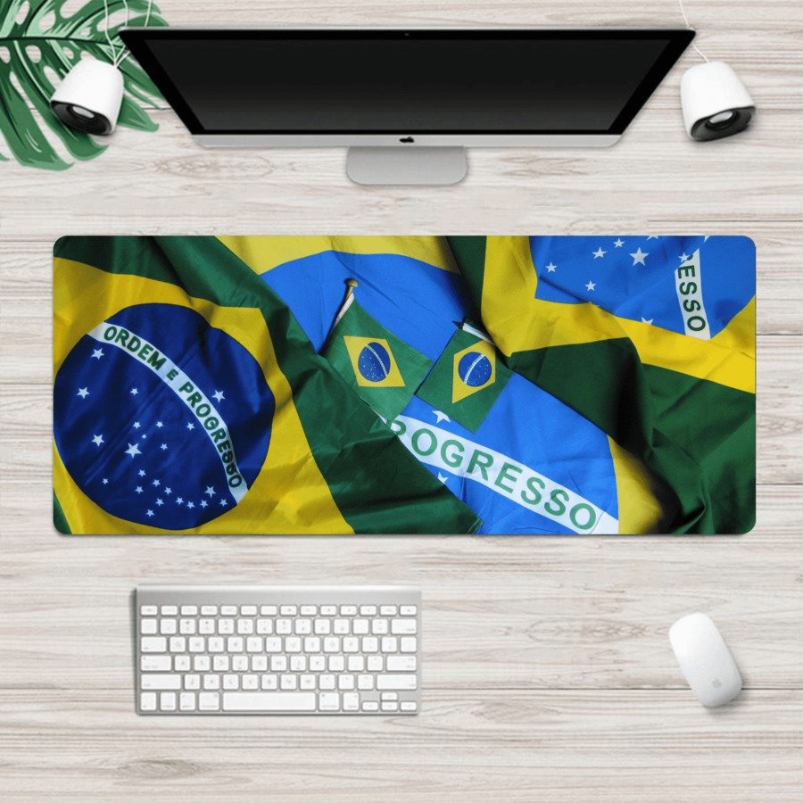 Mouse Pad Gamer Medidas 28cm X 70cm x 3MM Bandeiras do brasil jogo ...