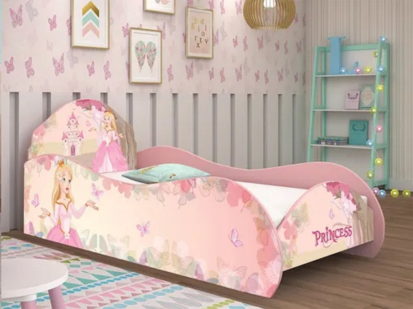 Cama Infantil Rosa Encanto Serigrafada Valen 76x93x195 | MadeiraMadeira