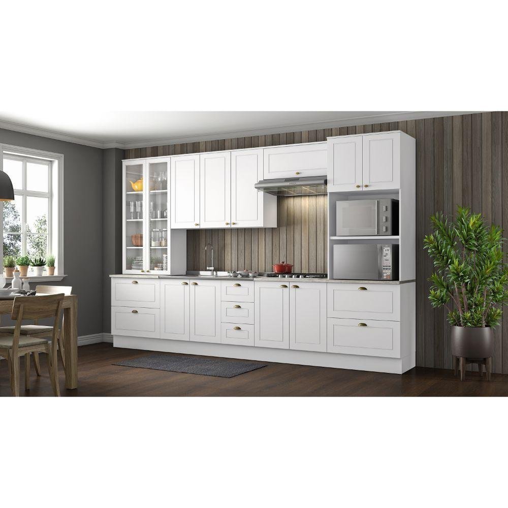 Cozinha Modulada Americana 12 Portas 07 Gavetas Henn - Branco HP ...