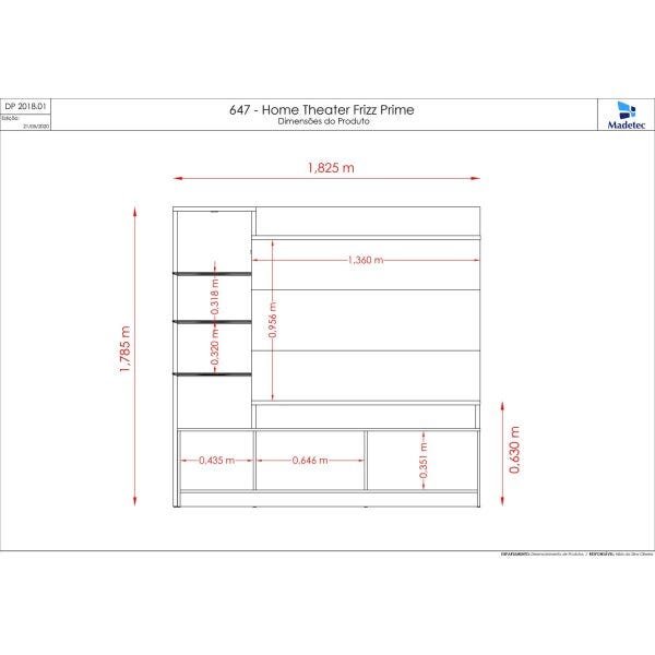 Estante Home Theater para TV até 55 Polegadas 2 Portas Frizz Prime ...