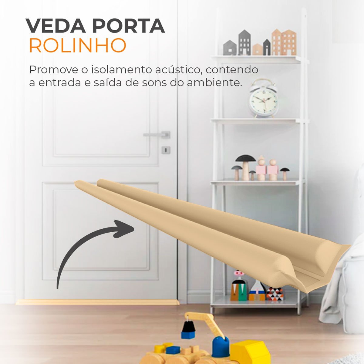 Kit 4 Veda Porta Rolinhos Impermeável 80cm Comfort Door Marrom Claro ...