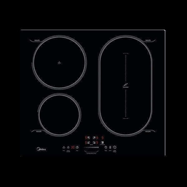Cooktop 4 Bocas Midea Freezone Indução Vitrocerâmico 220V | MadeiraMadeira