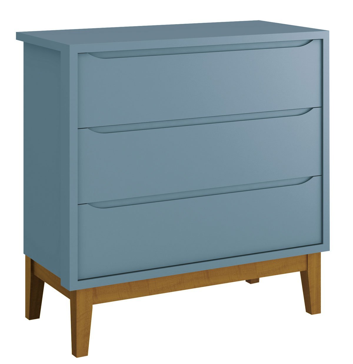 Cômoda Gaveteiro Classic New Azul Fosco com Madeira - MoveisAqui ...