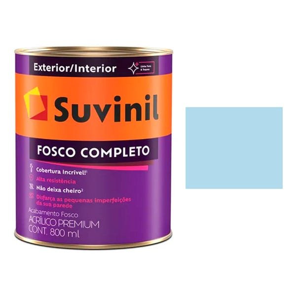 Tinta Acrilica Azul Bebê Fosco Premium Suvinil 900ml | MadeiraMadeira