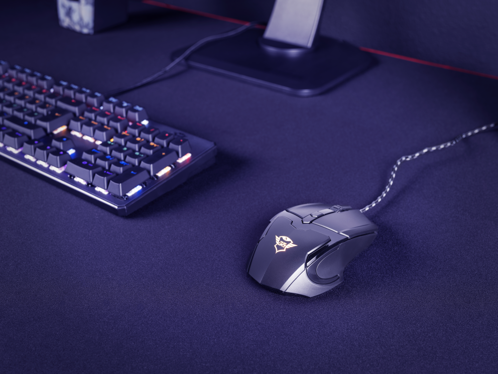 Mouse Gamer Led Multicolorido Gxt 101 Gav Trust 4800dpi Com 6 Botões ...
