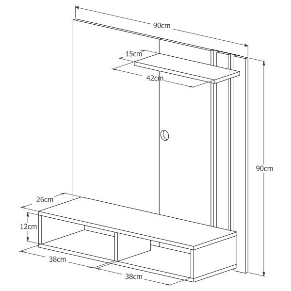 Painel para TV 32 Polegadas Sun - Freijó/Off White | MadeiraMadeira