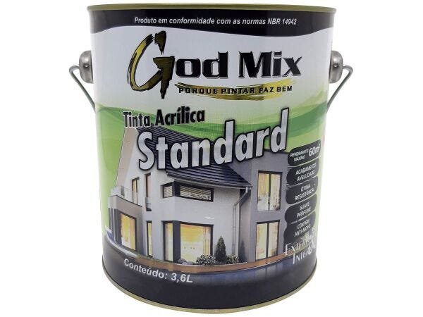 Tinta Látex Acrílica Standard God Mix 3,6 Litros Cores Diversas - Verde ...
