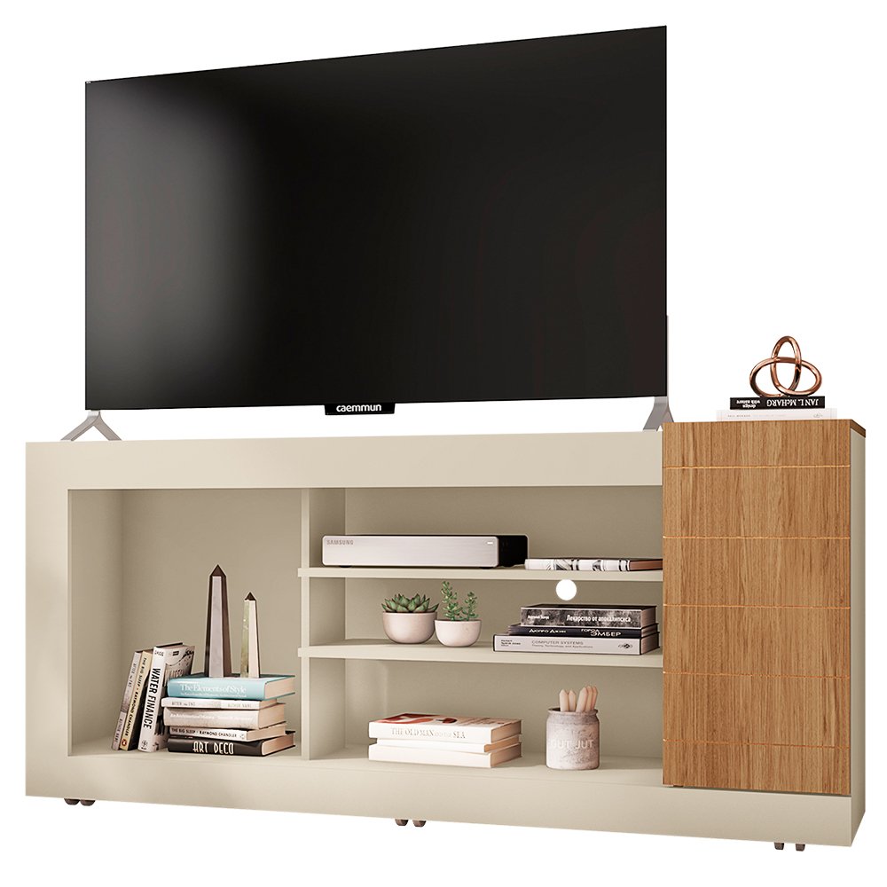 Rack para TV até 50 Polegadas Goya Off White/Buriti | MadeiraMadeira