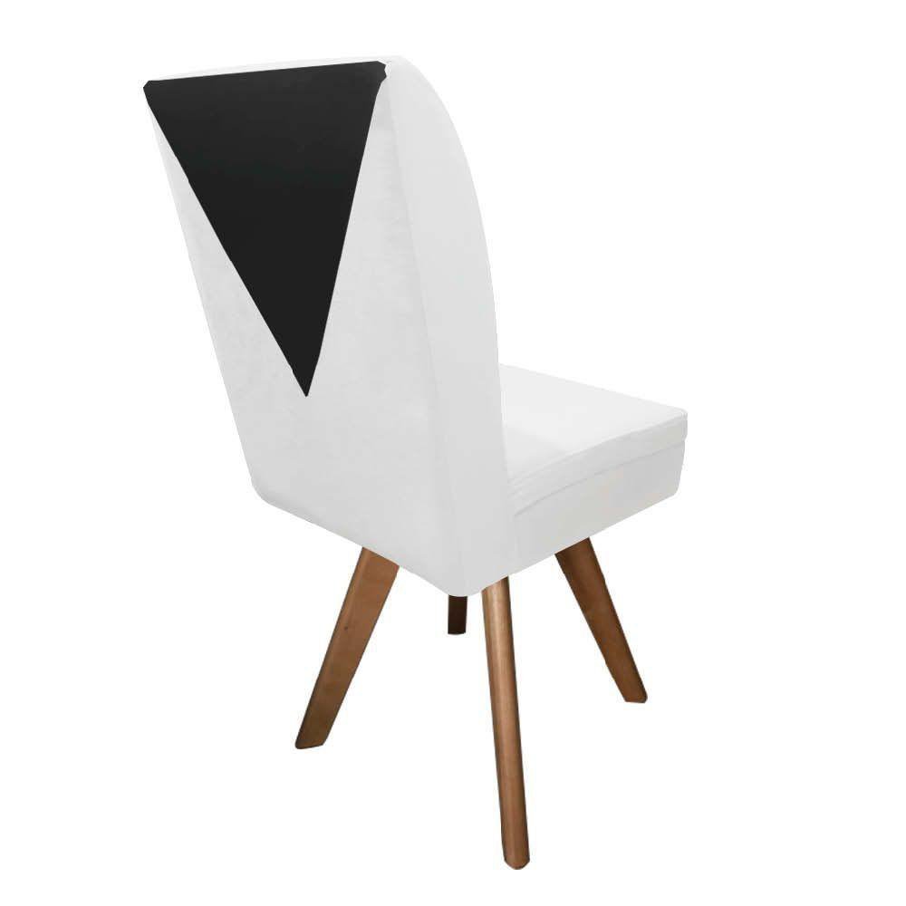 Cadeira Ana Giratória Madeira Suede Branco E Sintético Preto ...