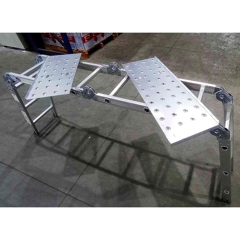 Escada articulada multifuncional aluminio com plataforma 4x3 12 degraus ...