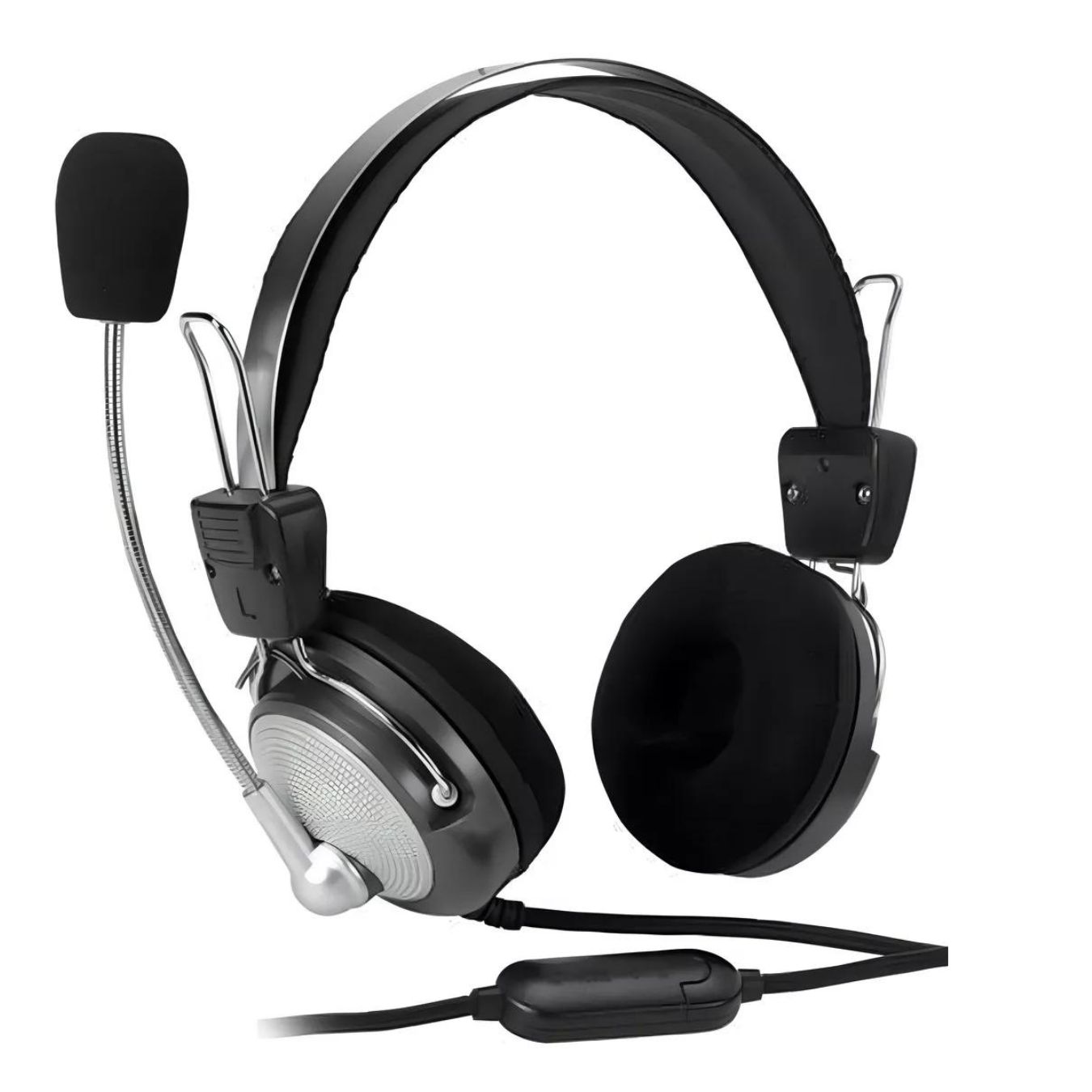 Headset Satellite Ae-335 com Microfone - Prata / Preto | MadeiraMadeira