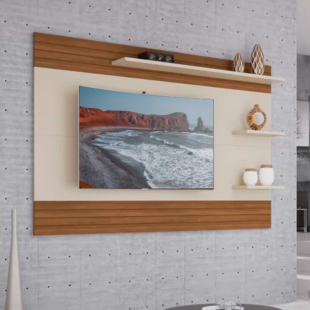 Painel Tv 72 Polegadas Off White Freijó Germai | MadeiraMadeira
