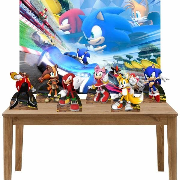 Kit 6 Displays de Mesa e Painel Sonic - Painel 200x100 | MadeiraMadeira