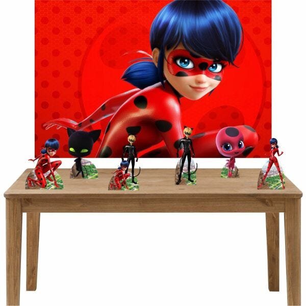 Kit 6 Displays de Mesa e Painel Ladybug - Painel 200x100 | MadeiraMadeira