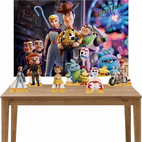 Kit 6 Displays de Mesa e Painel Toy Story 4 - Painel 100x70 ...