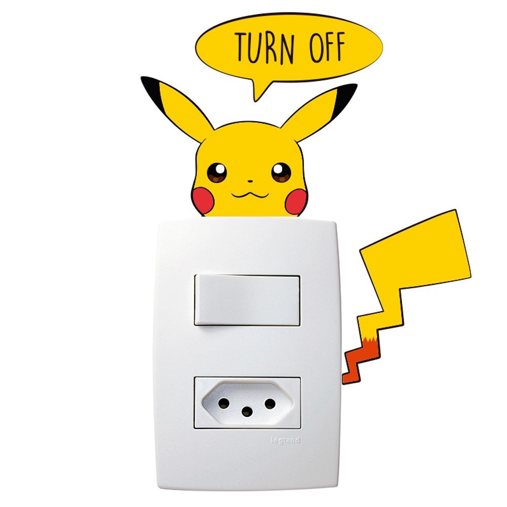 Adesivo de Parede Pikachu Off Interruptor | MadeiraMadeira