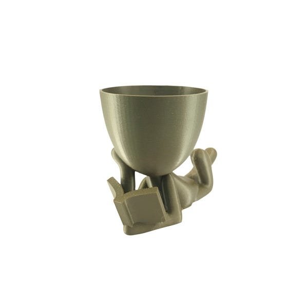 Lendo Livro Deitado - Vaso Cactos ou Suculentas:Dourado | MadeiraMadeira