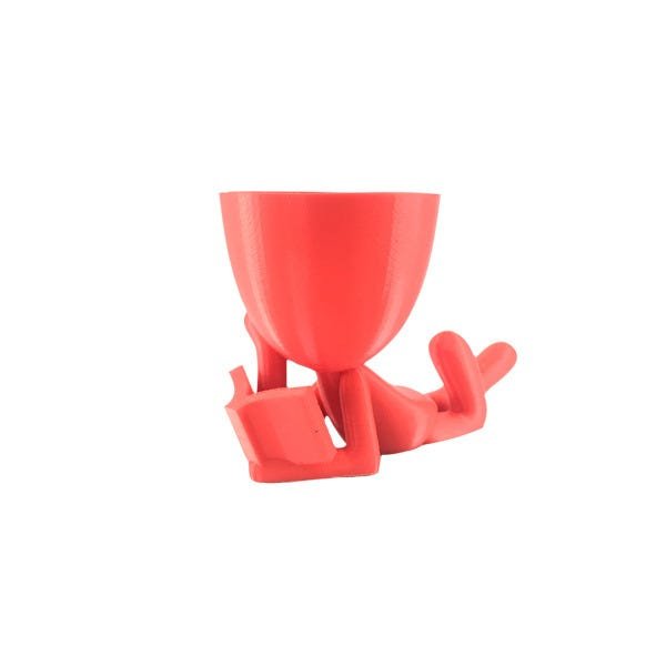 Lendo Livro Deitado - Vaso Cactos ou Suculentas:Vermelho | MadeiraMadeira